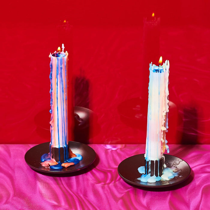 Multi Color Rainbow Drip Candles