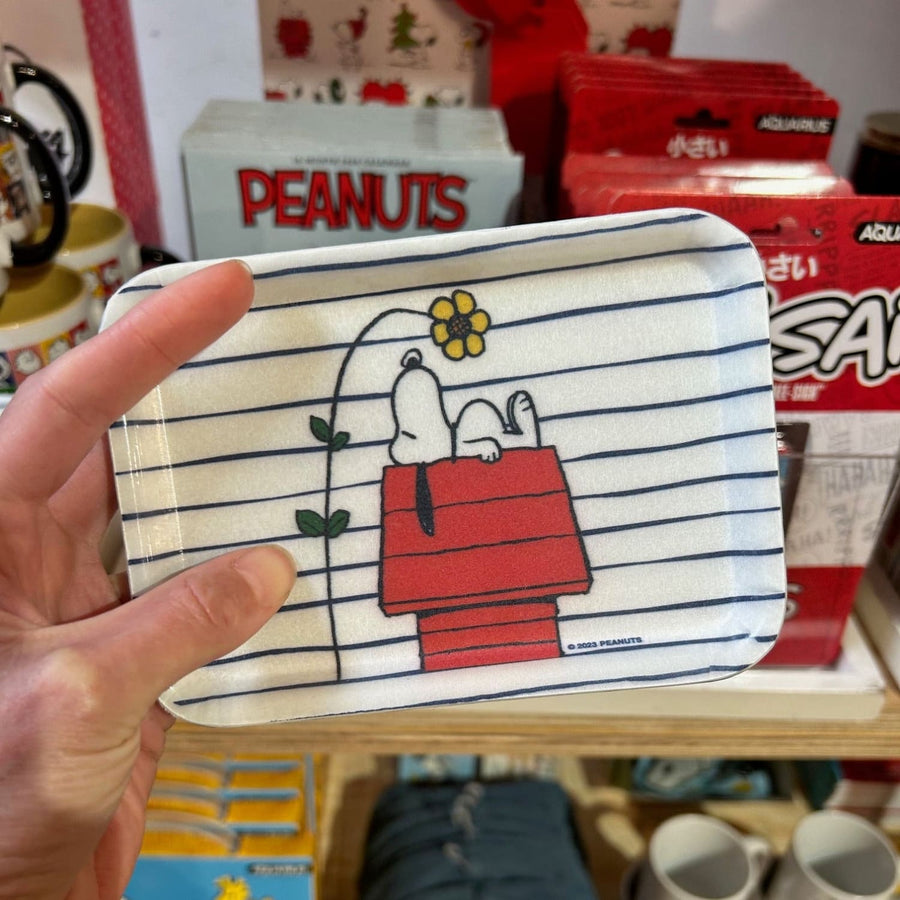 Snoopy Doghouse Flower Vintage Style Tray - Ceramic Peanuts Collectible ...