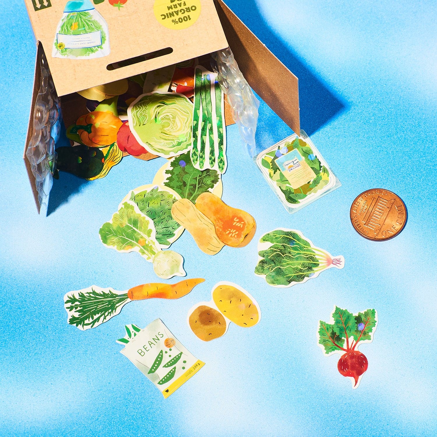 Vegetable Holographic Food Stickers by Greeting Life